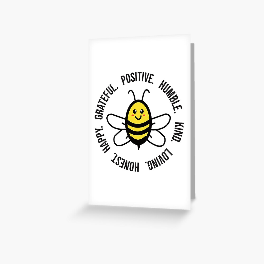"Bee Positive. Bee Happy. | Bees puns" Greeting Card for Sale by ...
