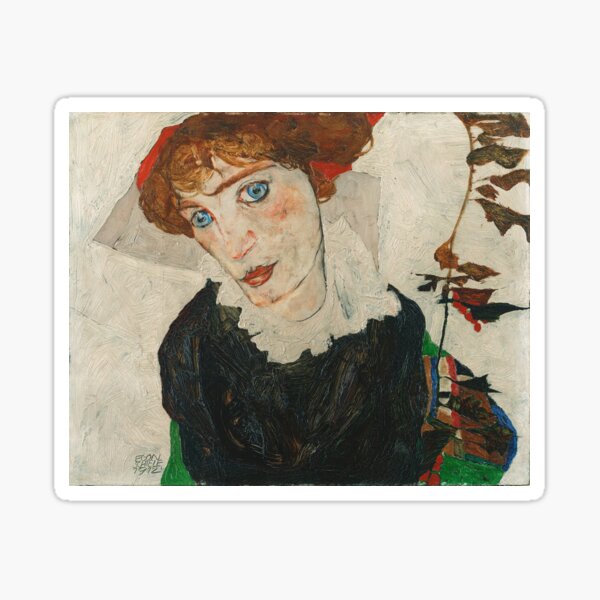 "Egon Schiele - Portrait of Wally (1912)" Sticker by HistoryRestored ...