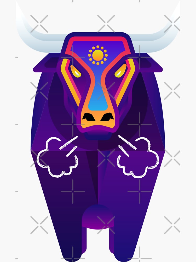 "Angry Bull " Sticker for Sale by TaanD | Redbubble