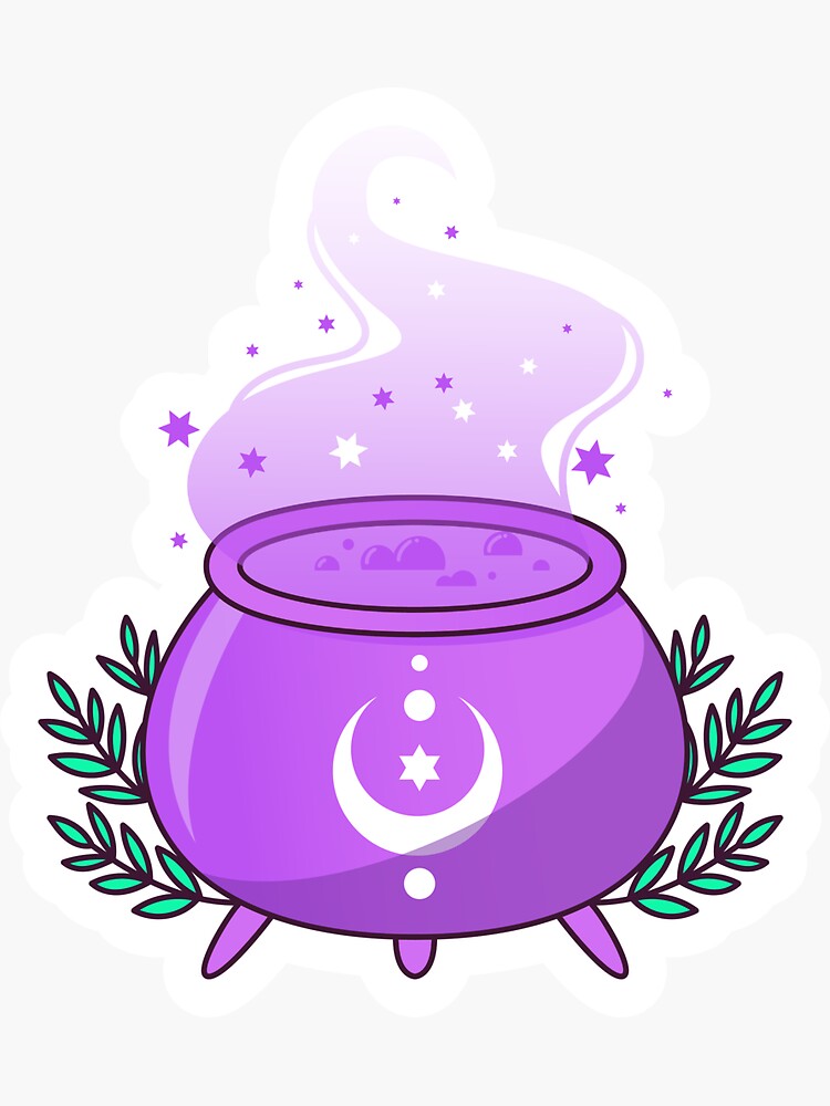 "Celestial purple witches' cauldron" Sticker for Sale by WildOverload ...