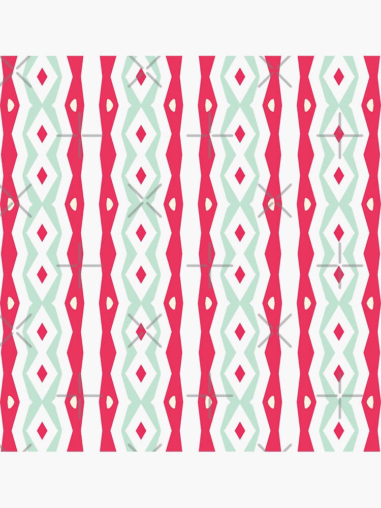 "Stripes and Diamonds Composition Artwork 01 Color 01" Sticker von ...
