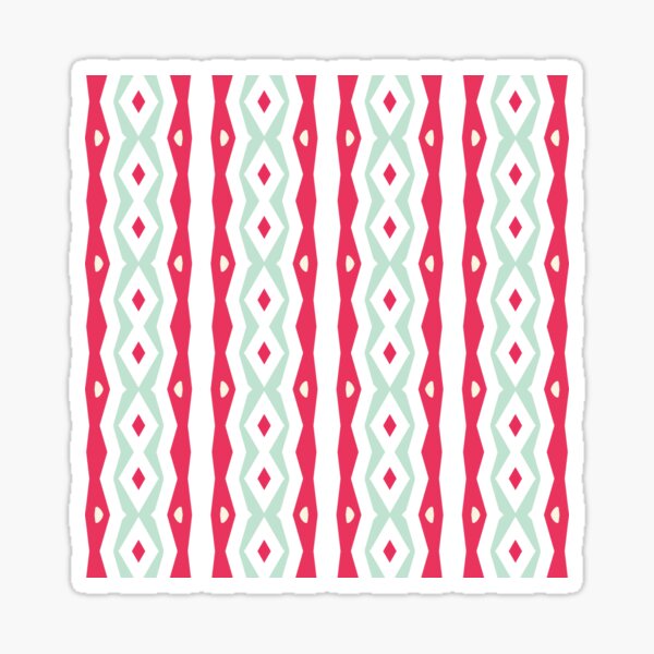 "Stripes and Diamonds Composition Artwork 01 Color 01" Sticker von ...