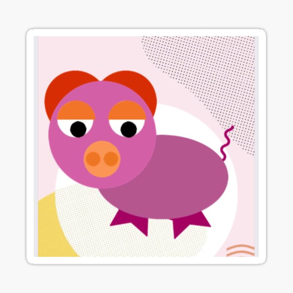 "Funky Pig" Sticker for Sale by fruitydesign | Redbubble