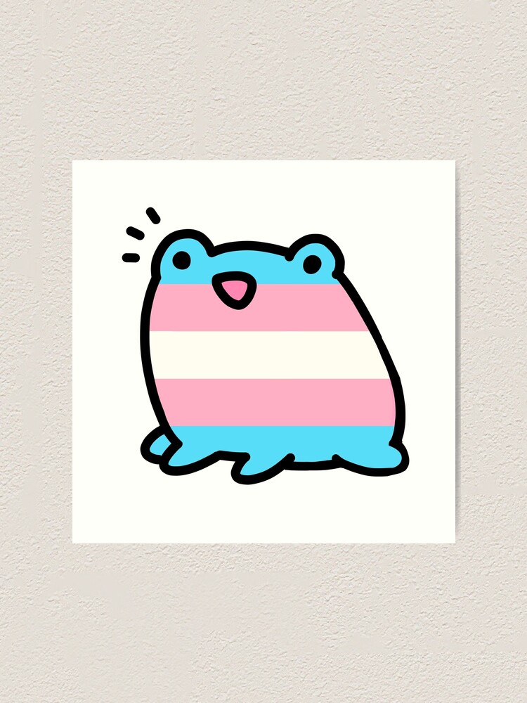 "Cute Trans Pride Flag Frog" Art Print for Sale by MiniCarousel | Redbubble