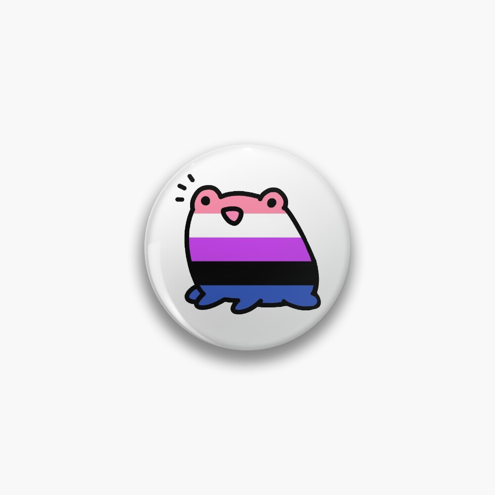 "Cute Genderfluid Pride Flag Frog" Pin for Sale by MiniCarousel | Redbubble