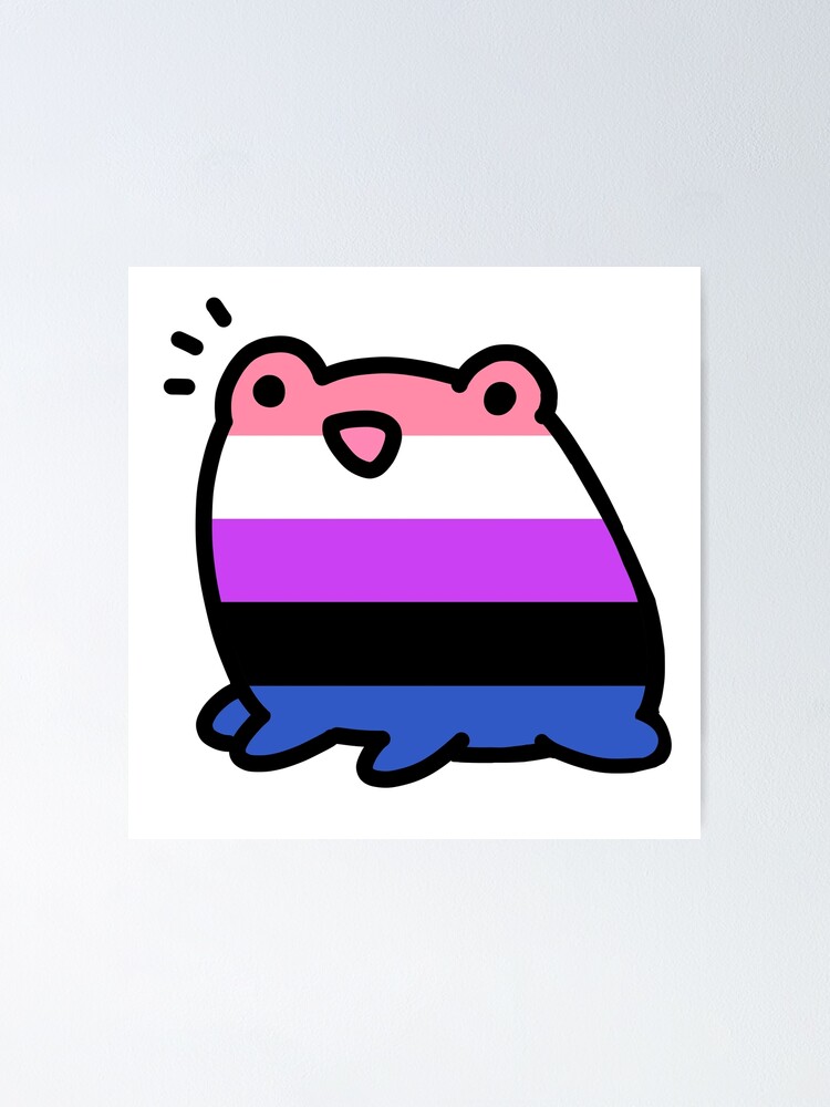 "Cute Genderfluid Pride Flag Frog" Poster for Sale by MiniCarousel ...