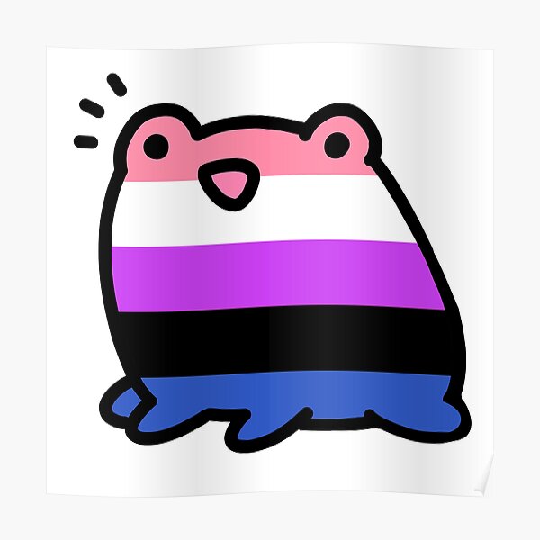 "Cute Genderfluid Pride Flag Frog" Poster for Sale by MiniCarousel ...