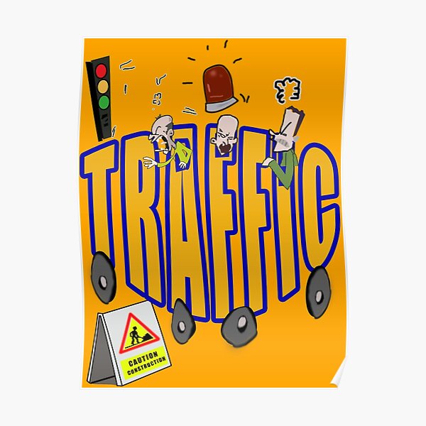 "traffic jam and road rage funny cartoon" Poster for Sale by twobillion ...