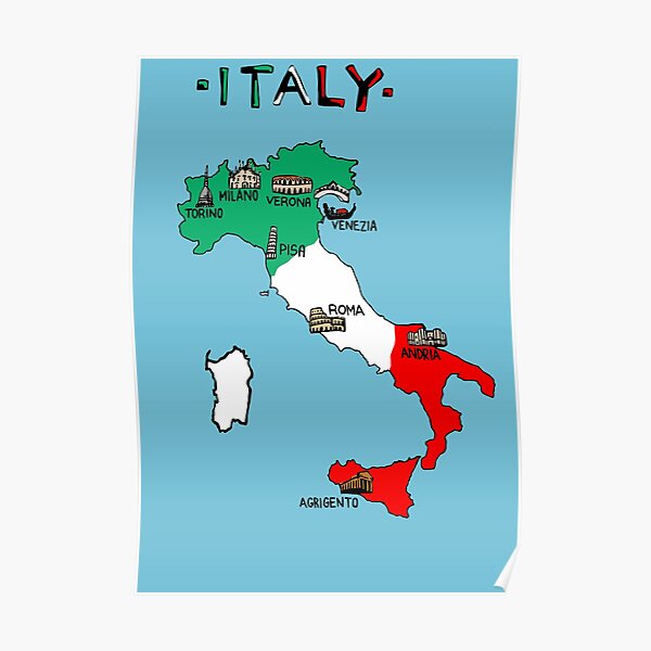 "Italy map" Poster by Logan81 | Redbubble