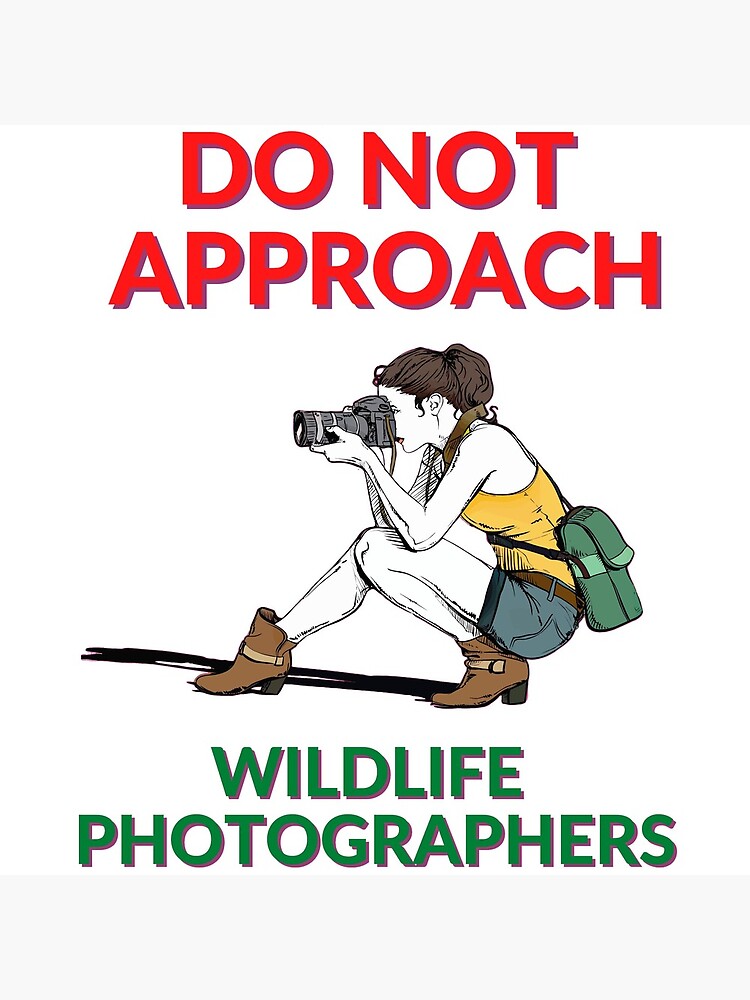 "Do not approach wildlife photographers" Poster by StoriedLife | Redbubble