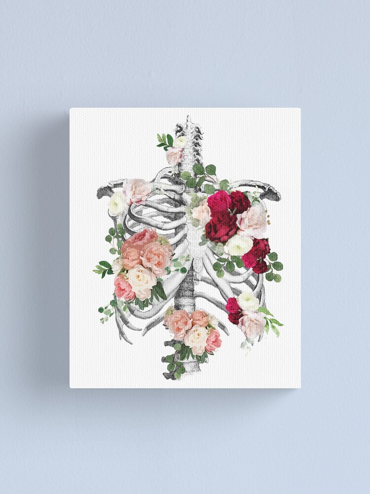 "Anatomy, ribcage, rib cage,roses bloom spring" Canvas Print for Sale ...