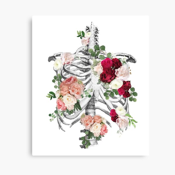 "Anatomy, ribcage, rib cage,roses bloom spring" Canvas Print for Sale ...
