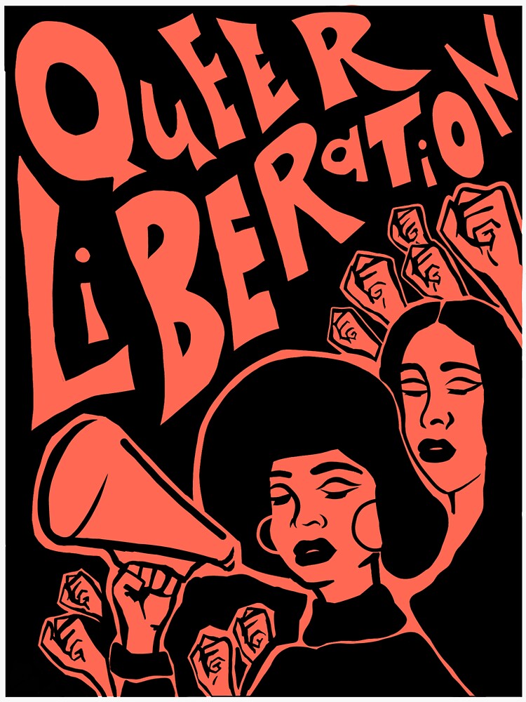 "QUEER LIBERATION (orange)" Sticker for Sale by cosmicmagdalena | Redbubble