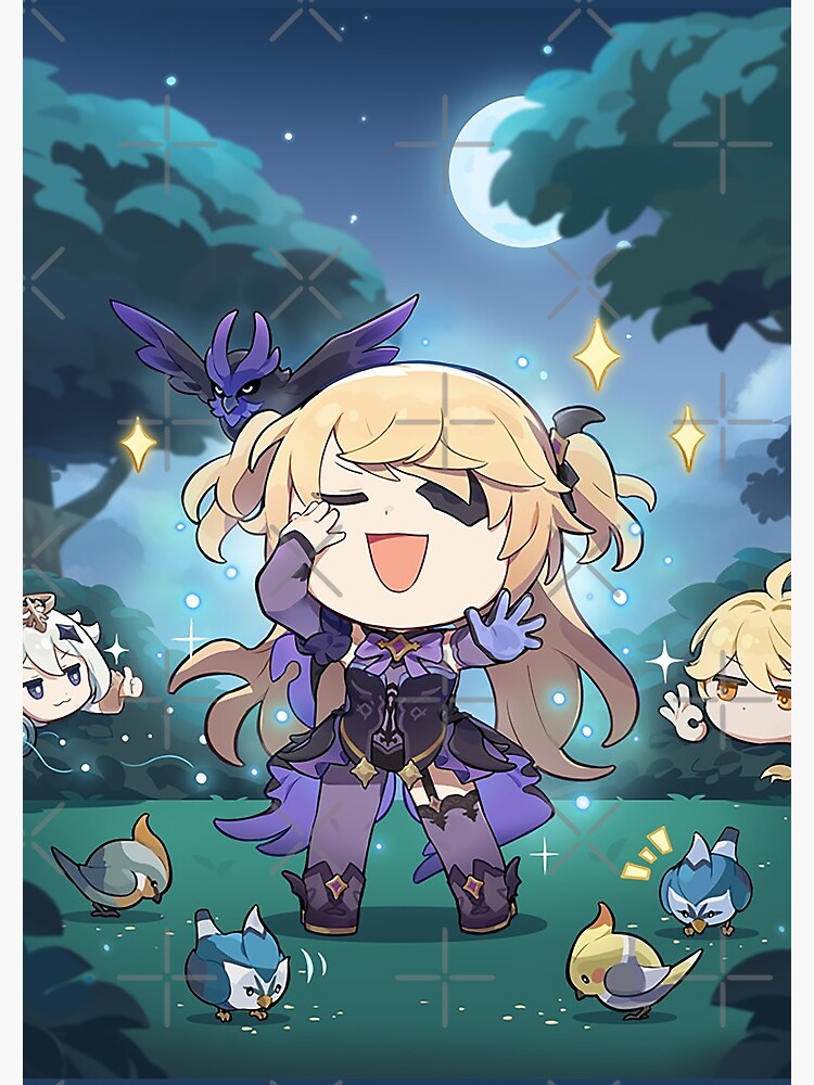 "Genshin Impact - Fischl Chibi Official Birthday Artwork 2021" Spiral ...