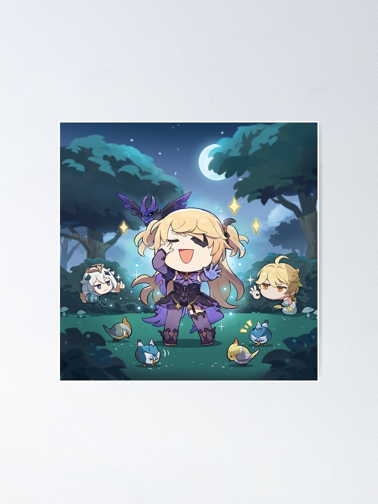 "Genshin Impact - Fischl Chibi Official Birthday Artwork 2021" Poster ...