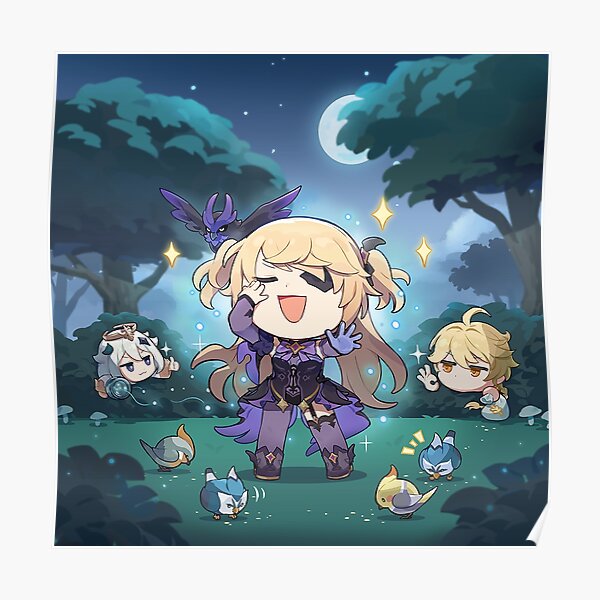"Genshin Impact - Fischl Chibi Official Birthday Artwork 2021" Poster ...