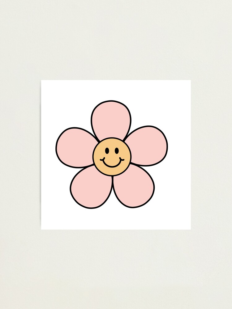 "Pink Smiley Flower" Photographic Print for Sale by hollyxue | Redbubble