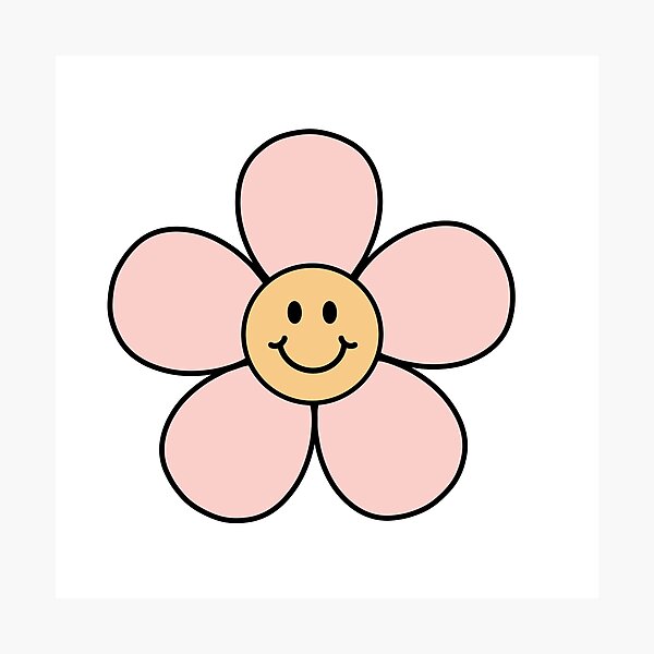"Pink Smiley Flower" Photographic Print for Sale by hollyxue | Redbubble