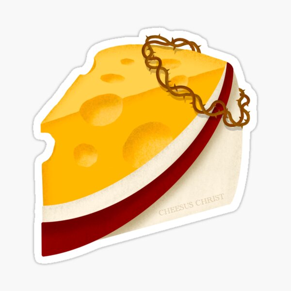 "Cheesus " Sticker for Sale by Asiram-Official | Redbubble
