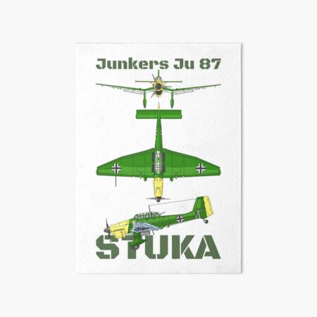 "Stuka Ju 87 Dive Bomber German WW2 Plane Diagram Gifts" Art Board ...