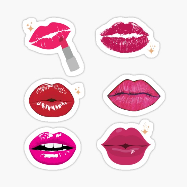 "Lip Lipstick Sticker Pack" Sticker for Sale by AmyGallery | Redbubble