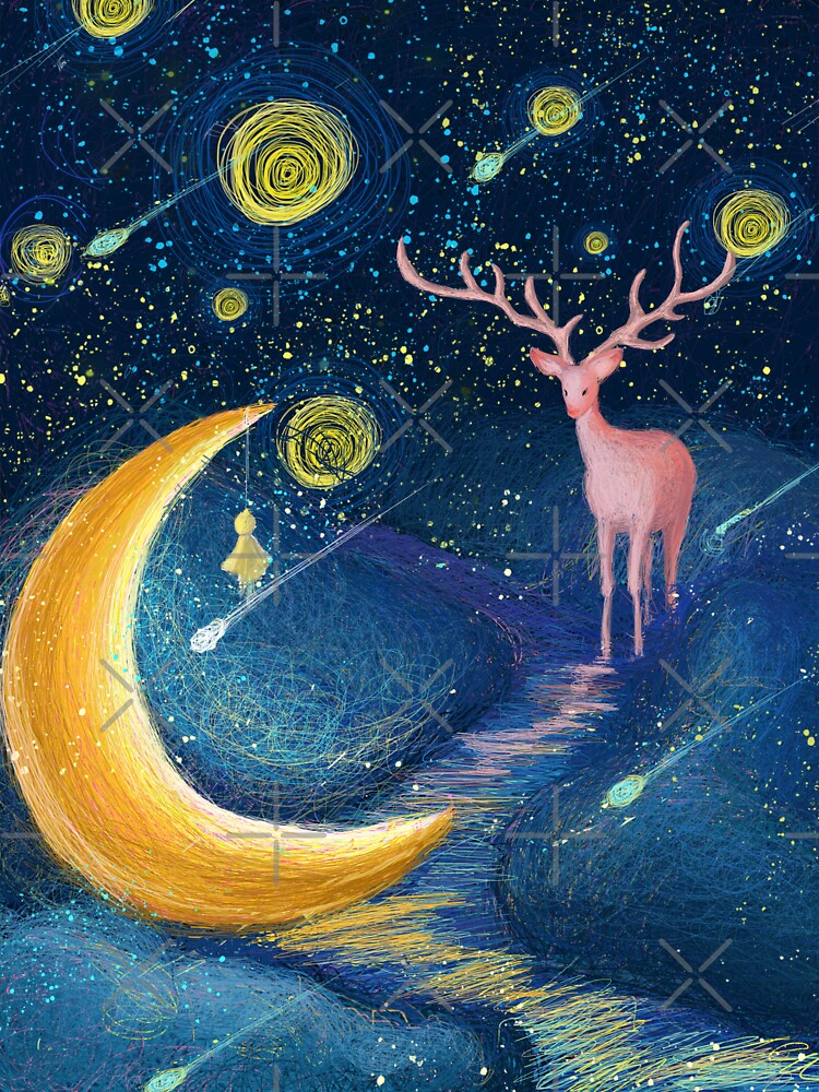 "Dream stag" Sticker for Sale by GeenUp | Redbubble