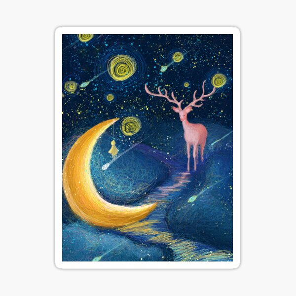 "Dream stag" Sticker for Sale by GeenUp | Redbubble
