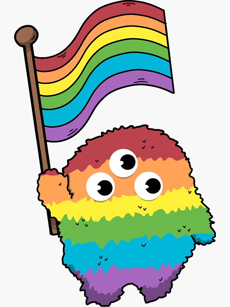 "Gay Pride Monster" Sticker for Sale by KatieLibArt | Redbubble