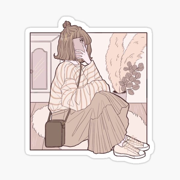 "lofi girl" Sticker for Sale by xolunarstickers | Redbubble