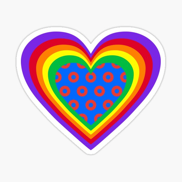 "Phish Donuts Heart with Pride Rainbow" Sticker by NeddyBetty | Redbubble