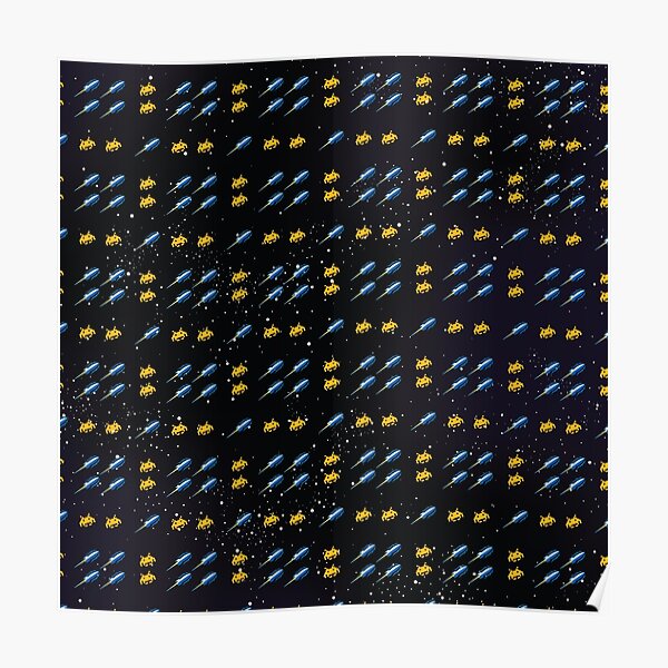 "Space Invader Rocket Ship Pattern" Poster by joebarondesign | Redbubble