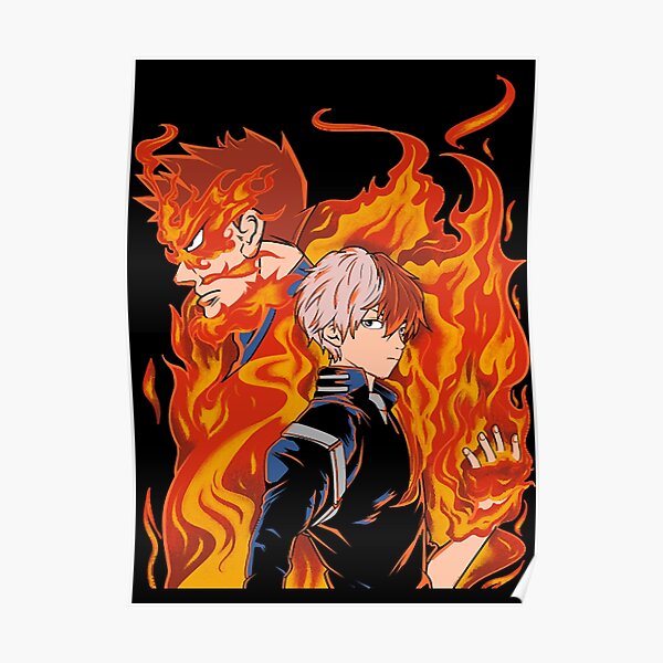 Shoto Todoroki Anime Illustration Poster For Sale By Bambino2000 Redbubble
