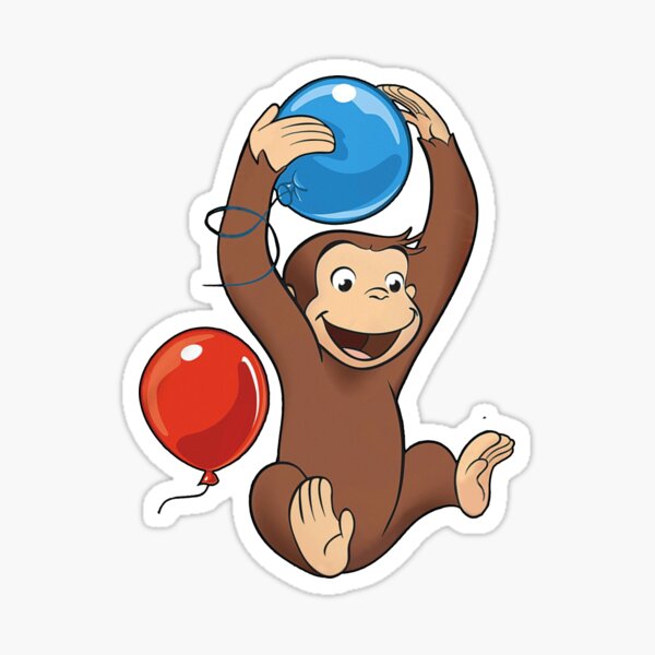 "Curious George " Sticker for Sale by monkey-merch | Redbubble