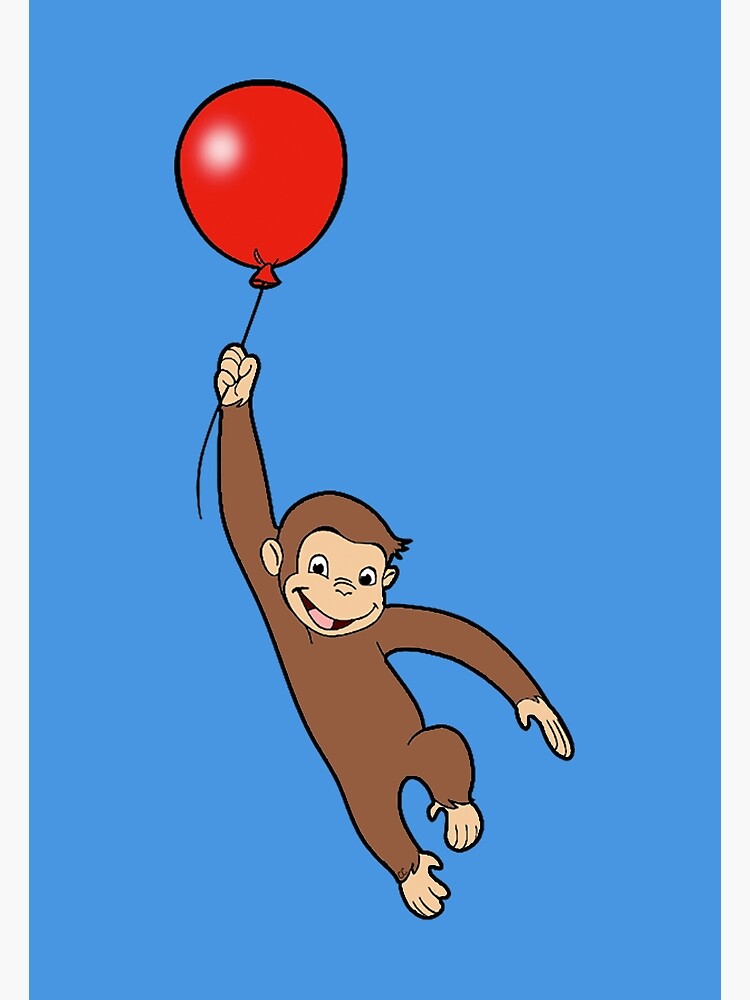 "Curious George with a balloon" Poster by monkey-merch | Redbubble