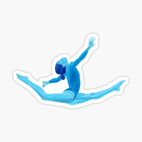 "Blue Olympic Gymnast " Sticker by bubble-emporium | Redbubble