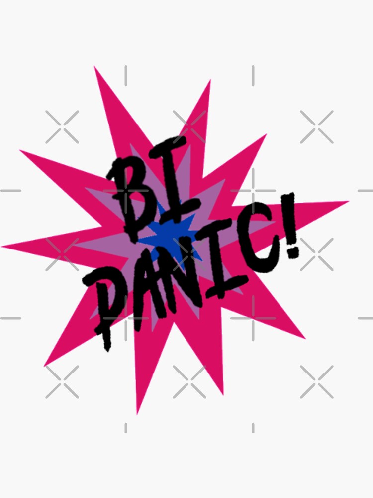 "bi panic!" Sticker for Sale by cassis5 | Redbubble