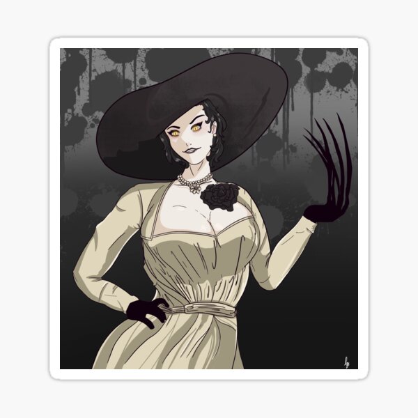 "Lady Dimitrescu" Sticker for Sale by Lilgeekchase | Redbubble