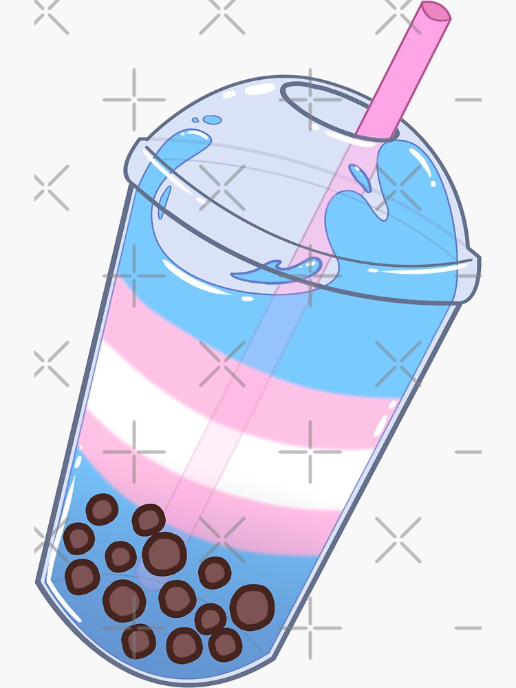 "Trans Pride Flag Boba (Sticker)" Sticker for Sale by LeafAnimations ...