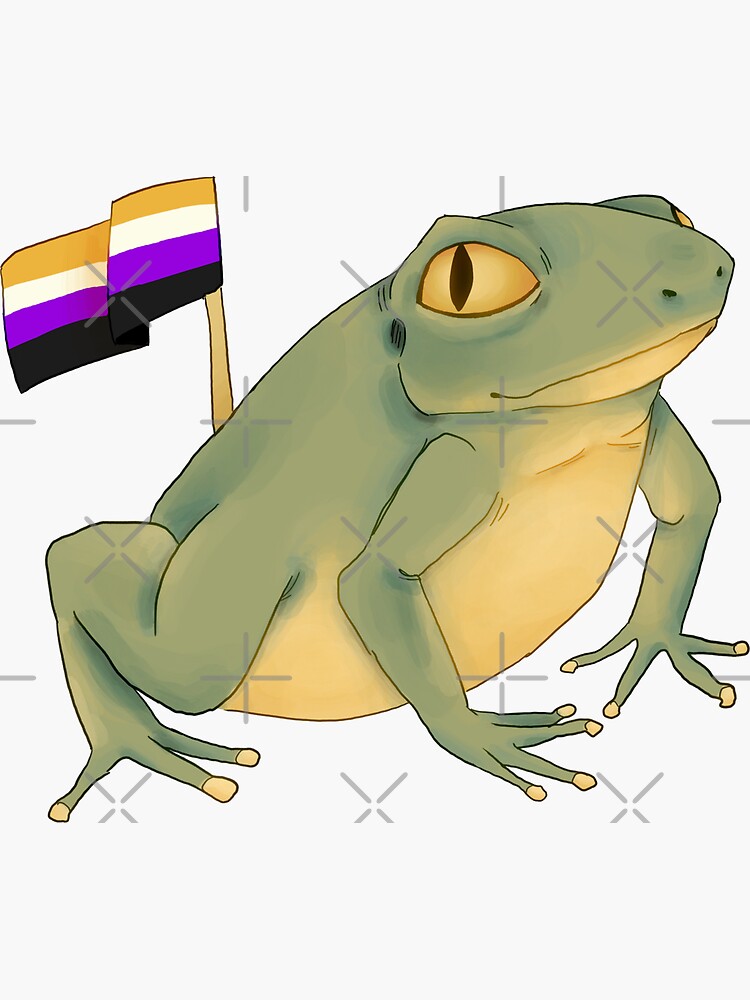 "enby frog" Sticker for Sale by GarbageSalt | Redbubble