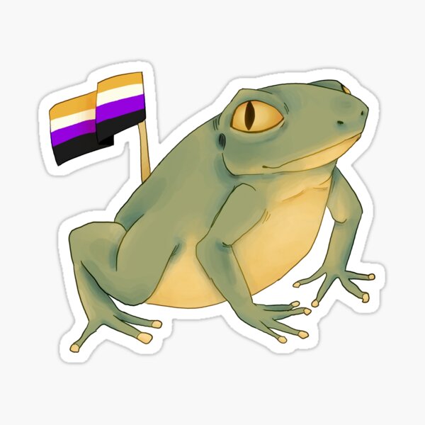 "enby frog" Sticker for Sale by GarbageSalt | Redbubble