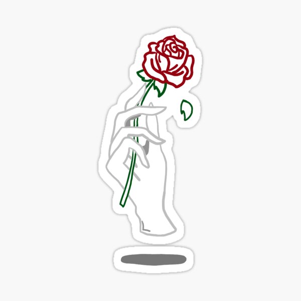 "Hand Holding Rose" Sticker for Sale by mgir-art | Redbubble
