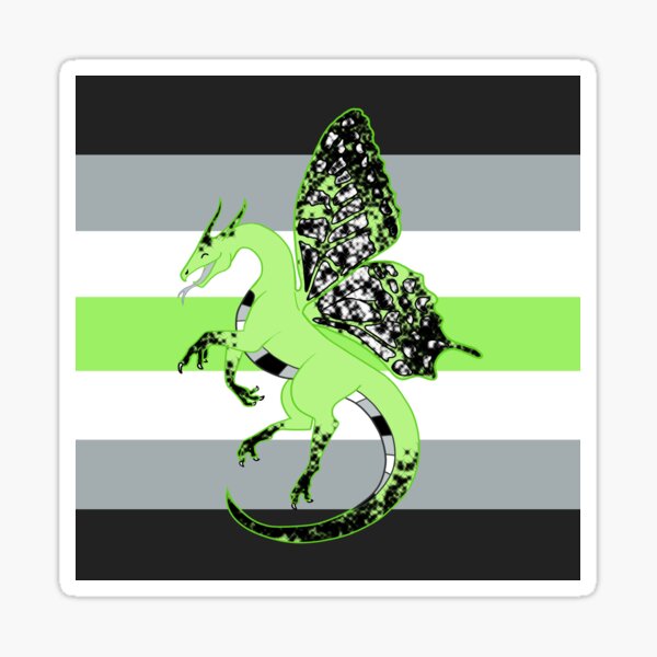 "Agender Pride Fae Dragon With Flag" Sticker for Sale by stupidmasky ...