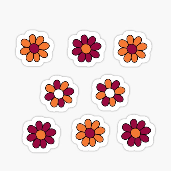 "Maroon and Orange Flower Pack" Sticker for Sale by alekkar2002 | Redbubble