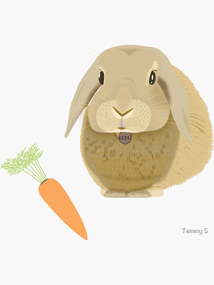 "Lulu the Rabbit" Sticker for Sale by scribbledesign | Redbubble
