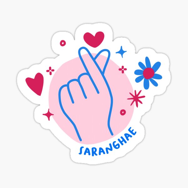 "Love Heart Sign - Korean Heart Finger - Saranghae" Sticker for Sale by ...