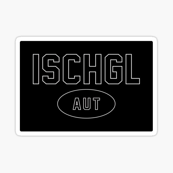 "Ischgl AUT Snow (White) Outline" Sticker for Sale by PEK1787 | Redbubble