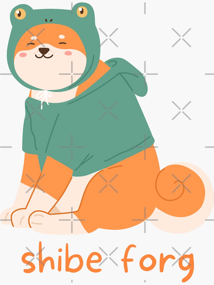 "shibe forg" Sticker for Sale by mooneko | Redbubble