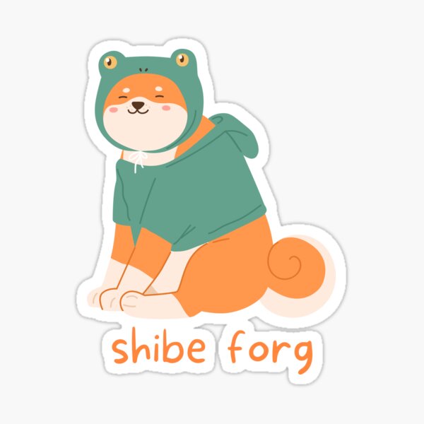 "shibe forg" Sticker for Sale by mooneko | Redbubble