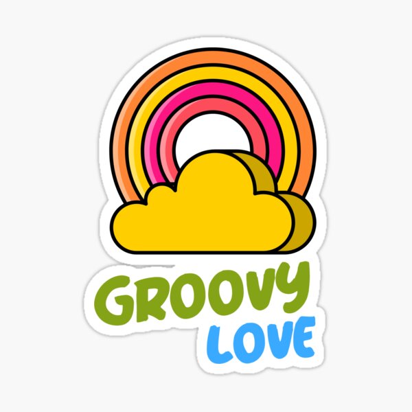 "Copy of "Groovy Love" Rainbow Graphic" Sticker for Sale by Karen James ...