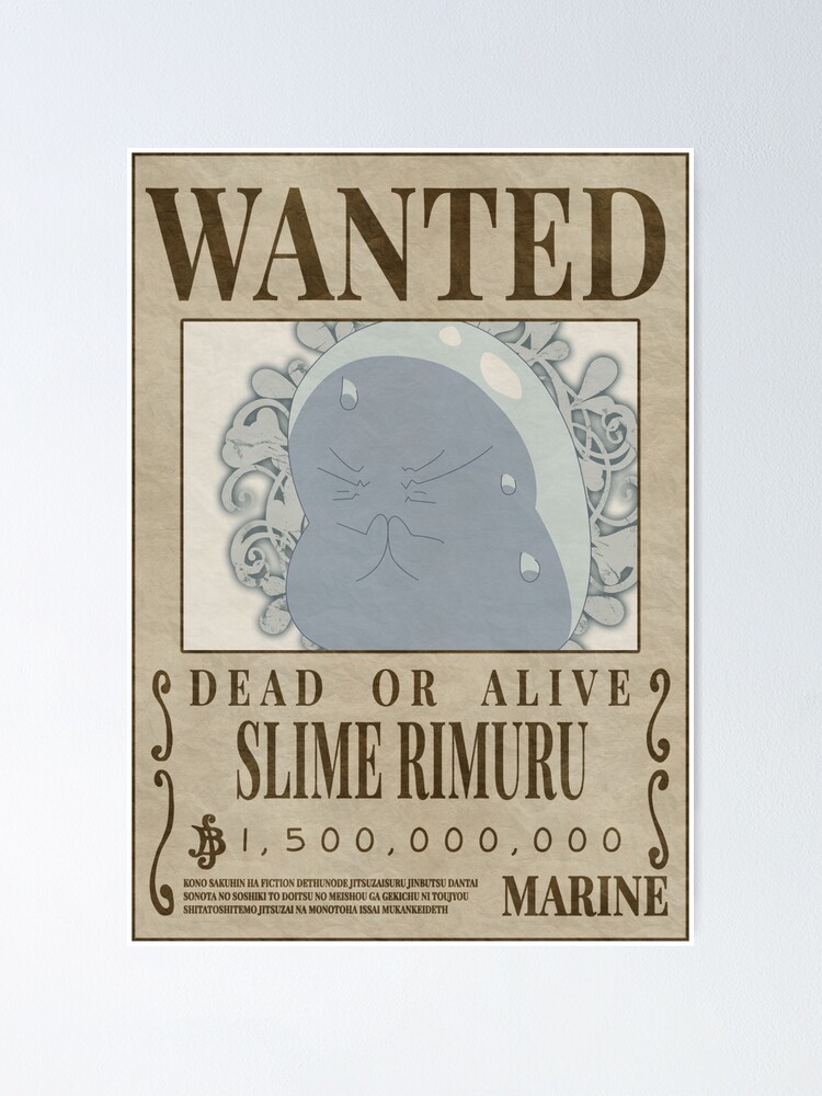 "Rimuru Tempest Slime Wnated Poster" Poster for Sale by oneskyoneland ...